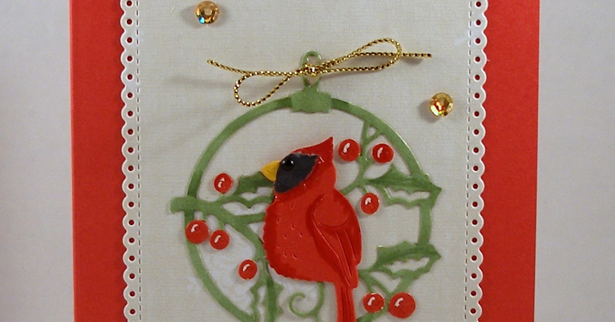 CottageCutz: Cardinal Ornament Card
