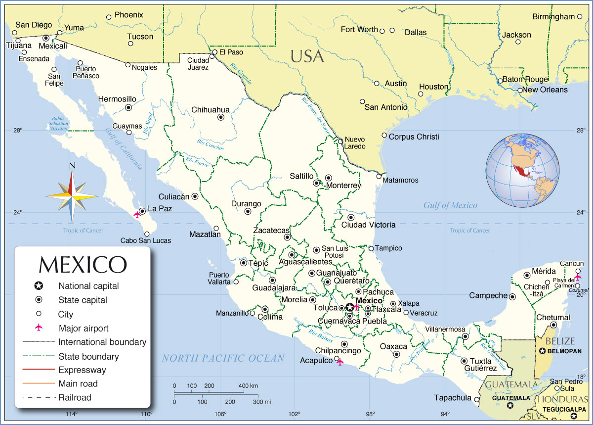 Meksiko - United Mexican States capital Mexico City