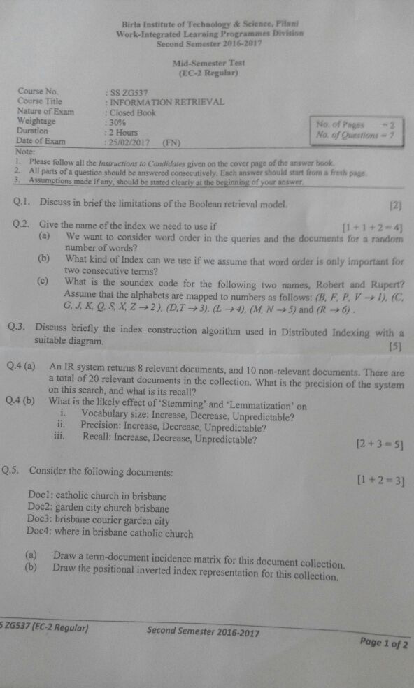 Coding Tech Life: Information Retrieval - SSZG537 - Mid-Semester ...