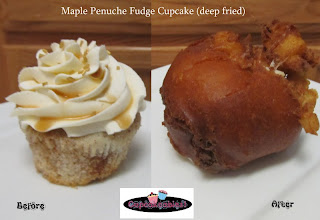 Cupcakeables!: Maple Penuche Fudge Cupcakes (Deep Fried)