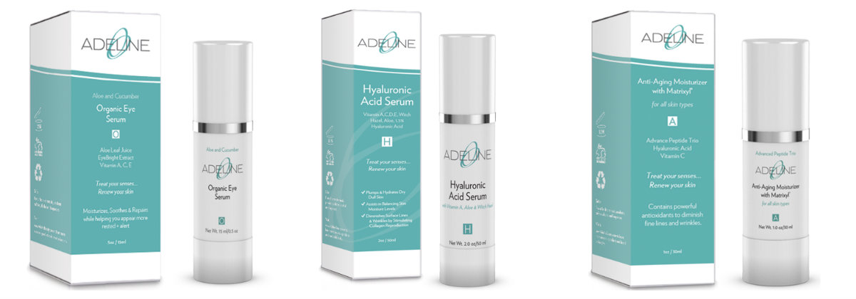 Adeline Eye Serum, Hyaluronic Acid Serum, & Anti-Aging Moisturizer