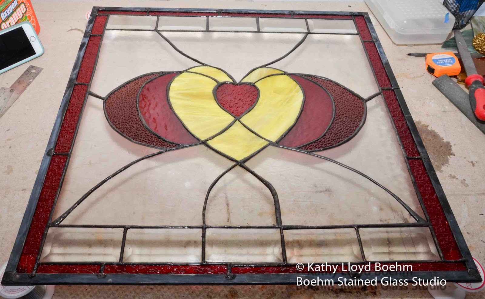 Boehm Stained Glass Blog: Stained Glass Heart Window