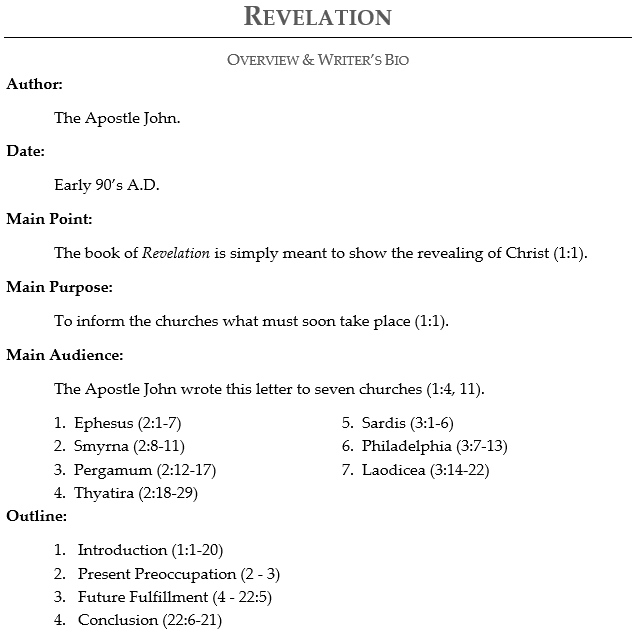 Biblical Perspicacity: Day 1 of Revelation Study: Introduction