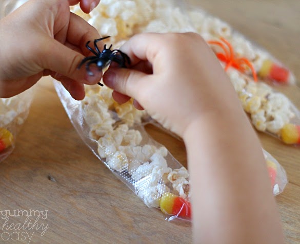 Halloween Candy Corn Popcorn Hands - Yummy Healthy Easy