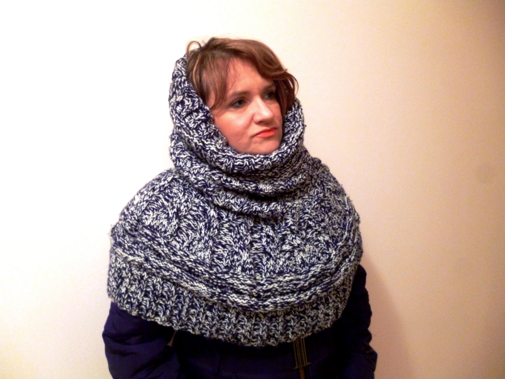 Winter melange - hooded wrap