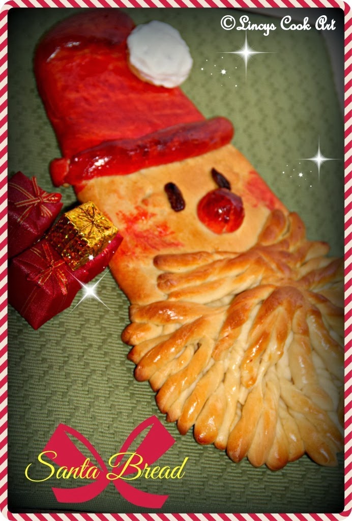 Santa Bread/ Golden Santa Bread/ Santa Claus Bread ~ Lincy's Cook Art