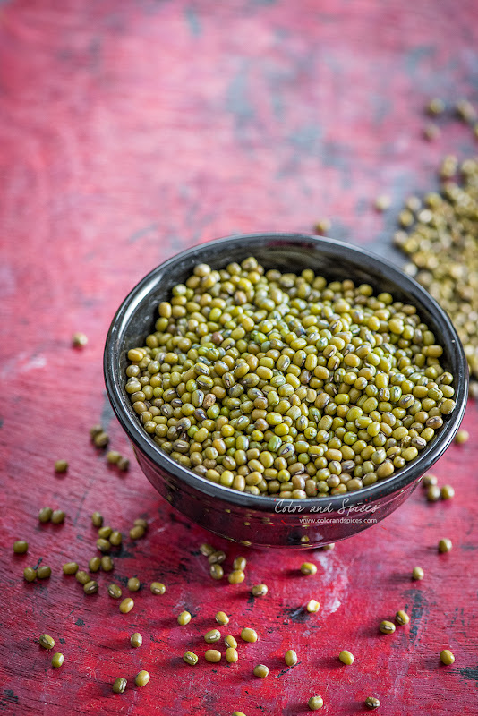 Color and Spices: Whole mung bean curry..