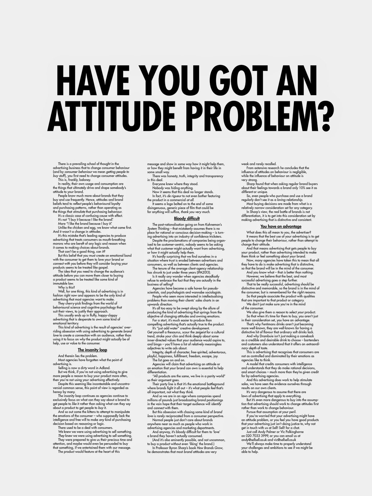 The Sell! Sell! Blog: Have You Got An Attitude Problem?