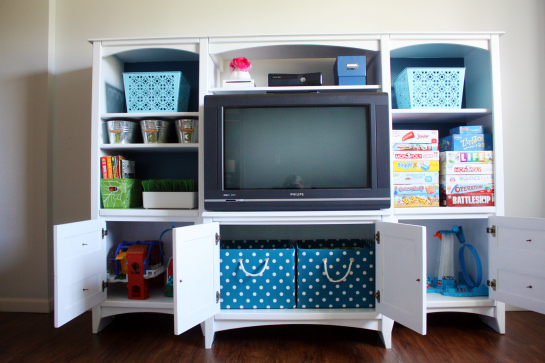 IHeart Organizing: Our Painted Entertainment Center Reveal and How To!