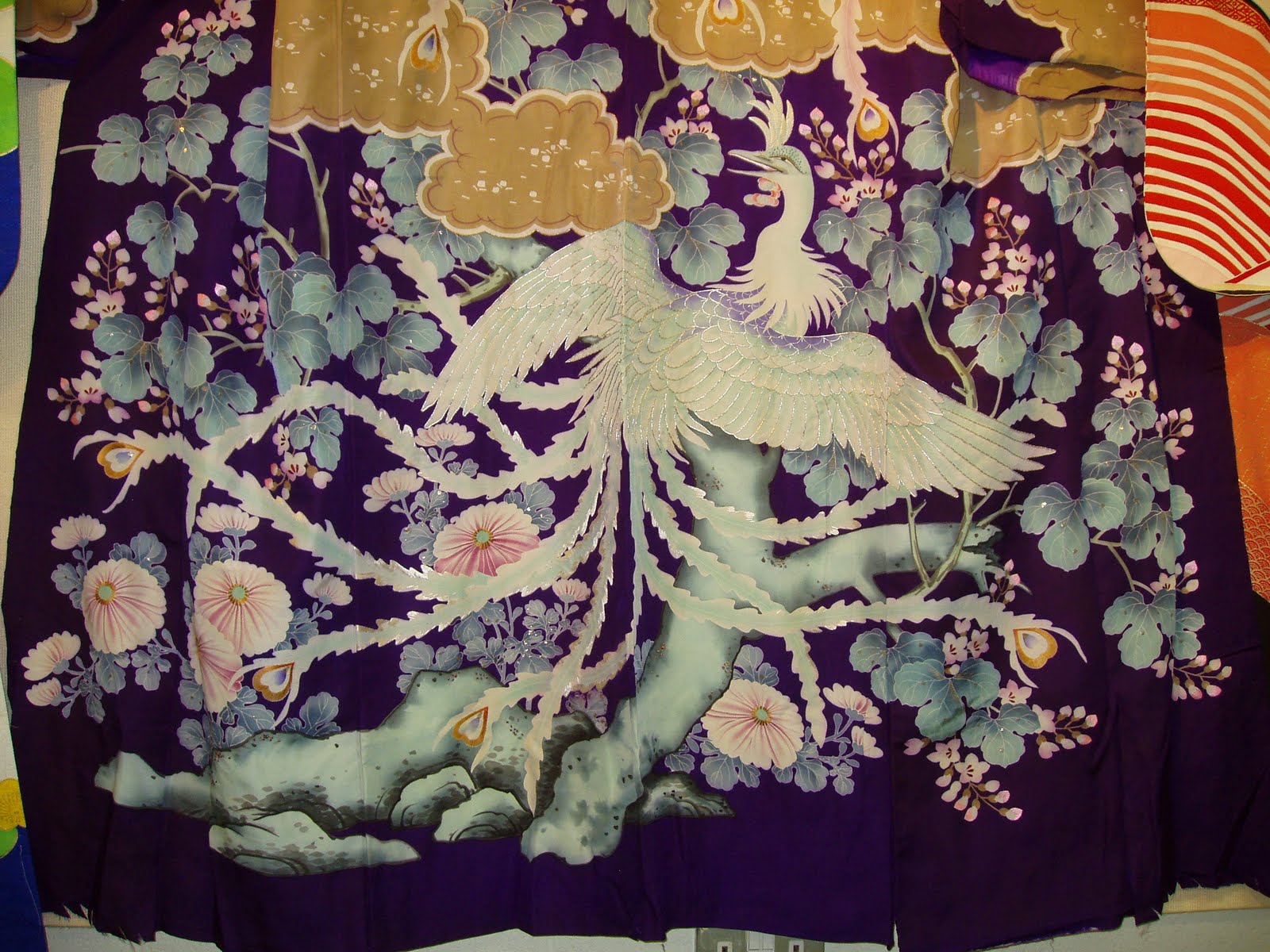 sashiko and other stitching: Kimono - Yuzen dyeing process