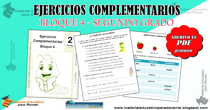 Material Educativo: Cuadernillo de Ejercicios Complementarios del Bloque 4 Segundo Grado