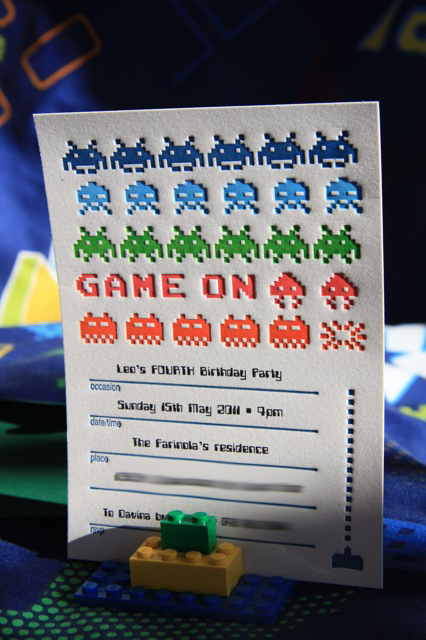 Fluid Ink Fine Letterpress of Australia: Space invaders birthday party ...