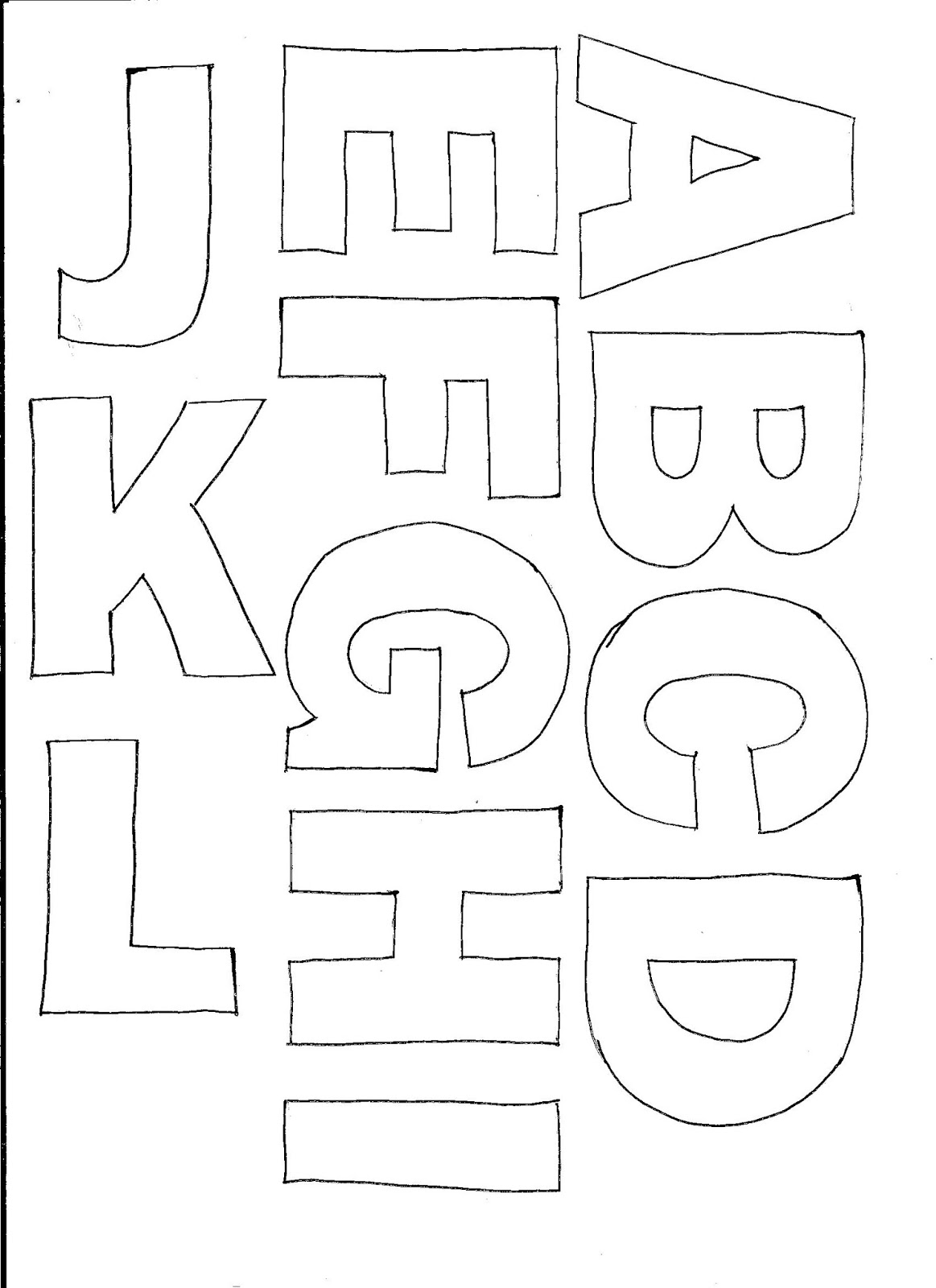 Ateliê Arte e Vida: MOLDE DO ALFABETO - MODELO 1