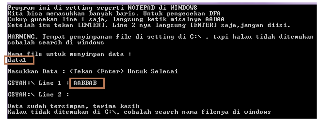 Smart Office: Contoh Mesin DFA: Simpan File Bertipe teks (.txt) di ...