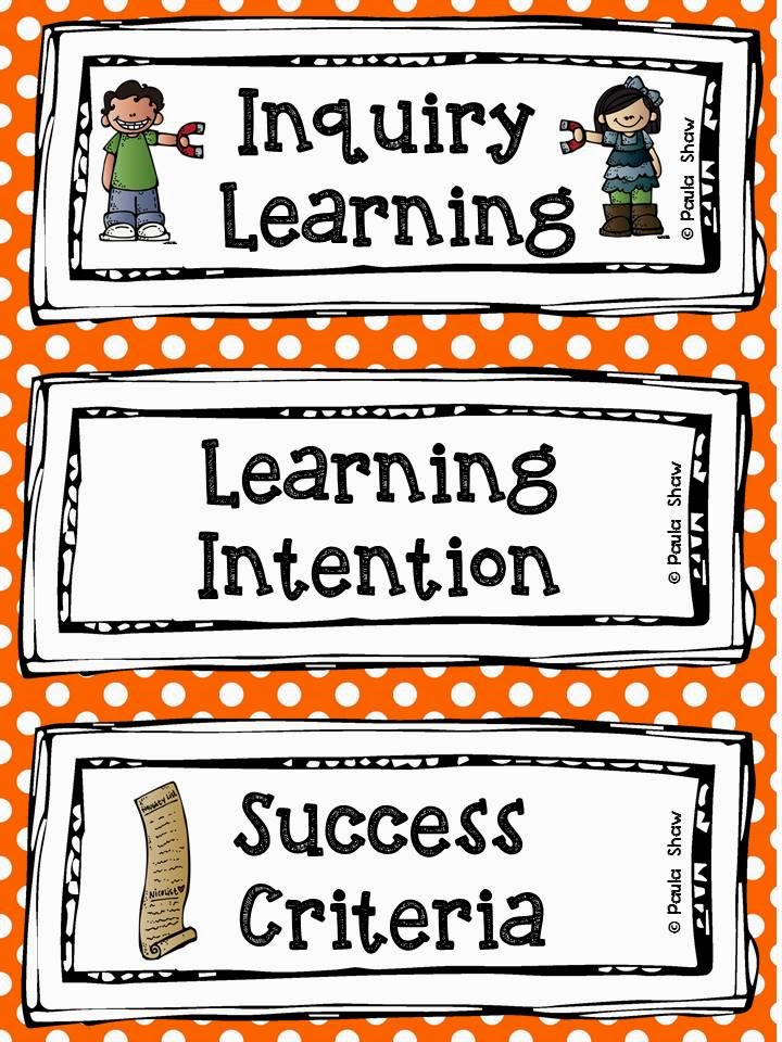 Paula's Place: Learning Intention Freebie