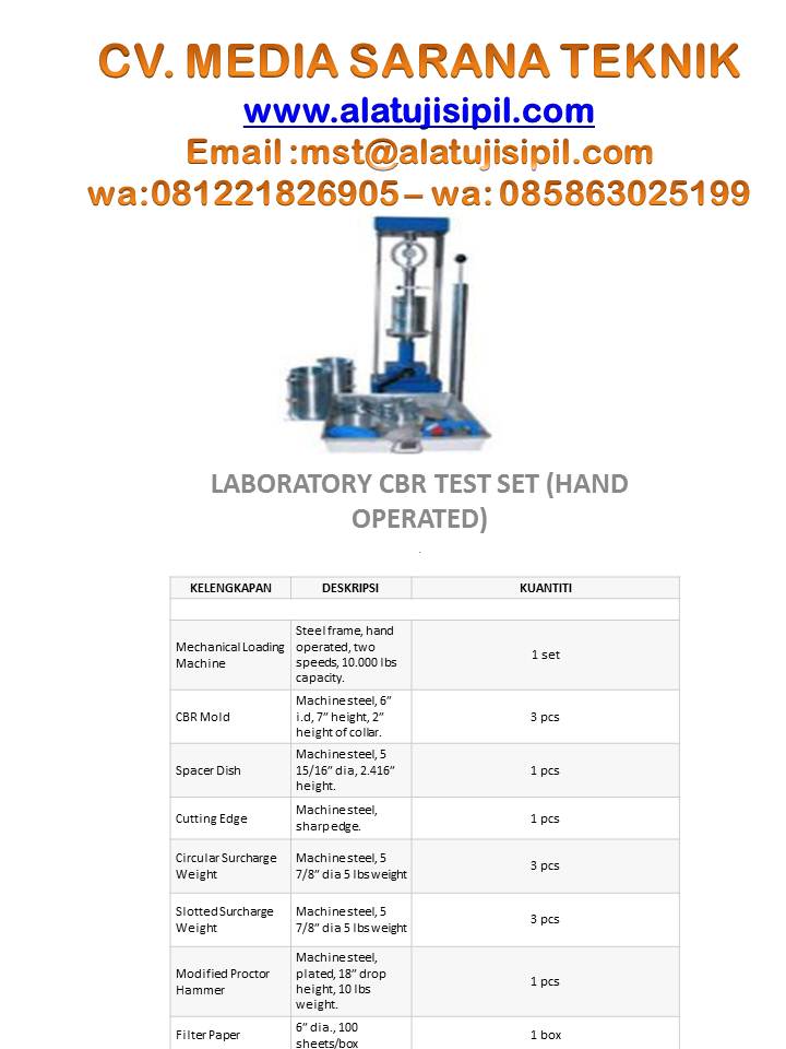 JUAL ALAT UJI DAN ALAT TEKNIK LAB SIPIL lainnya: JUALCBR (LABORATORY ...