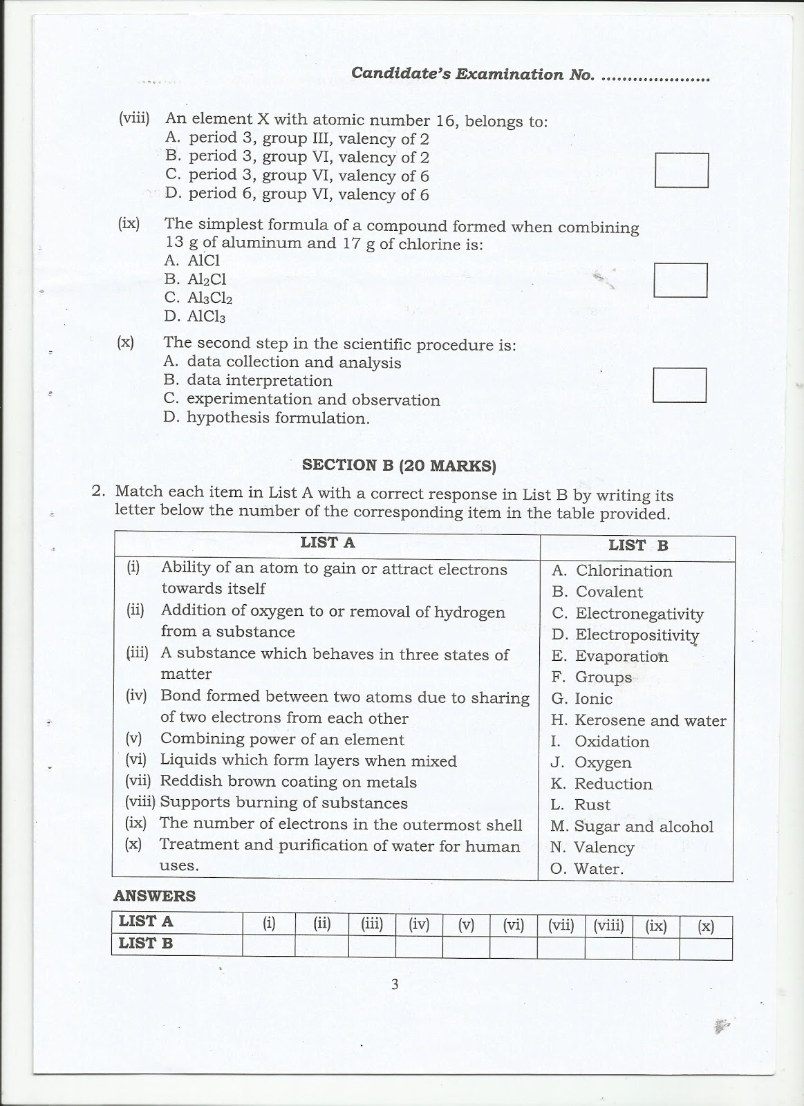 FORM TWO STUDY NOTES & PAST PAPERS BLOG: CHEMISTRY--FORM TWO SECONDARY ...