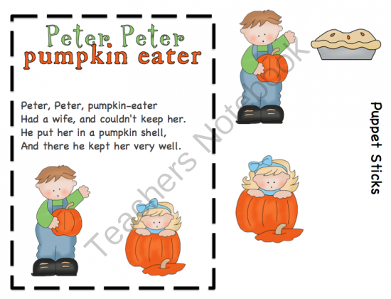 Nursery Rhymes with Puppet Sticks ~ Preschool Printables