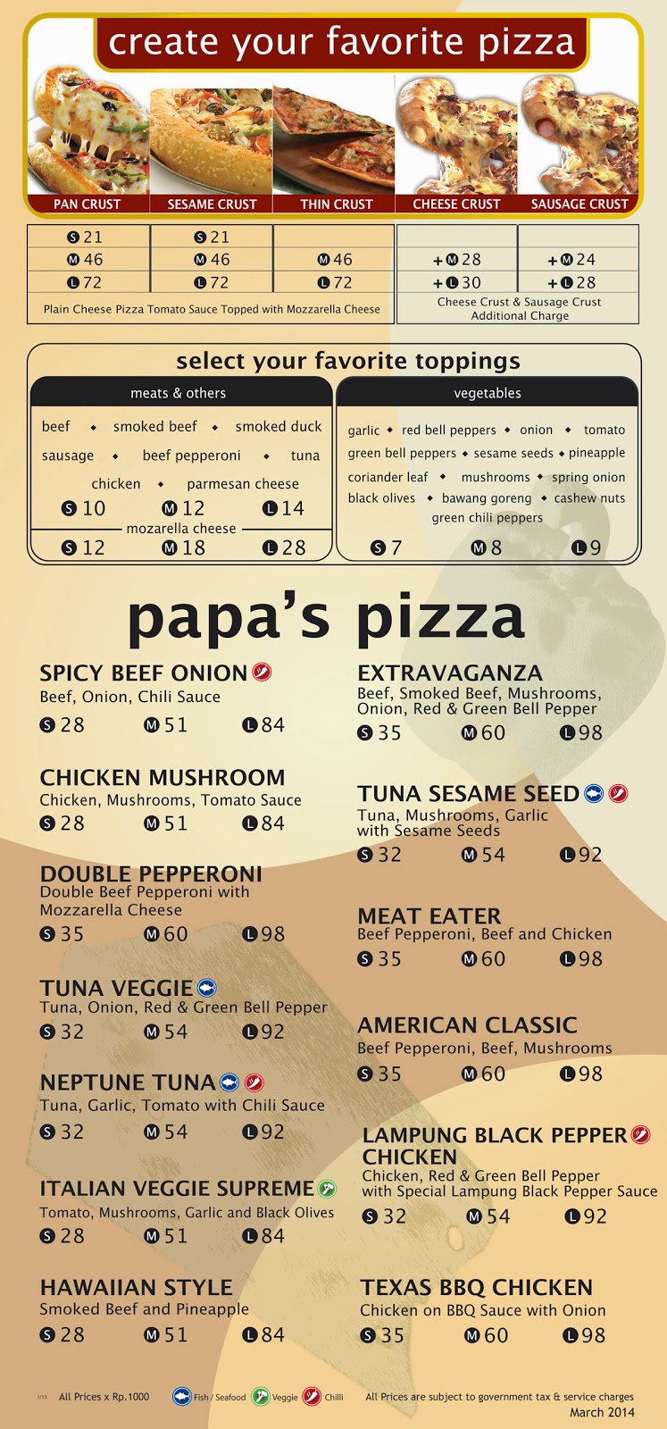 PAPA RON'S MENU | Papa Ron's Pizza