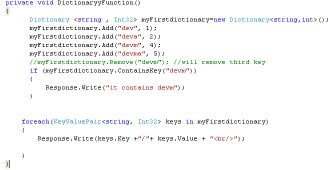 Dictionary(Generics) in c# asp.net | example and output - Simple ...