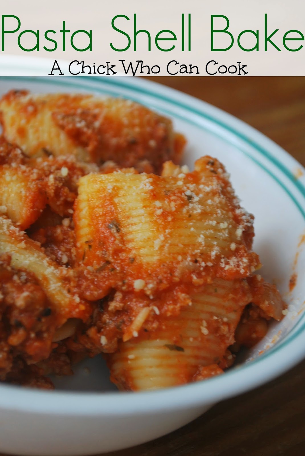 A Chick Who Can Cook: Pasta Shell Bake