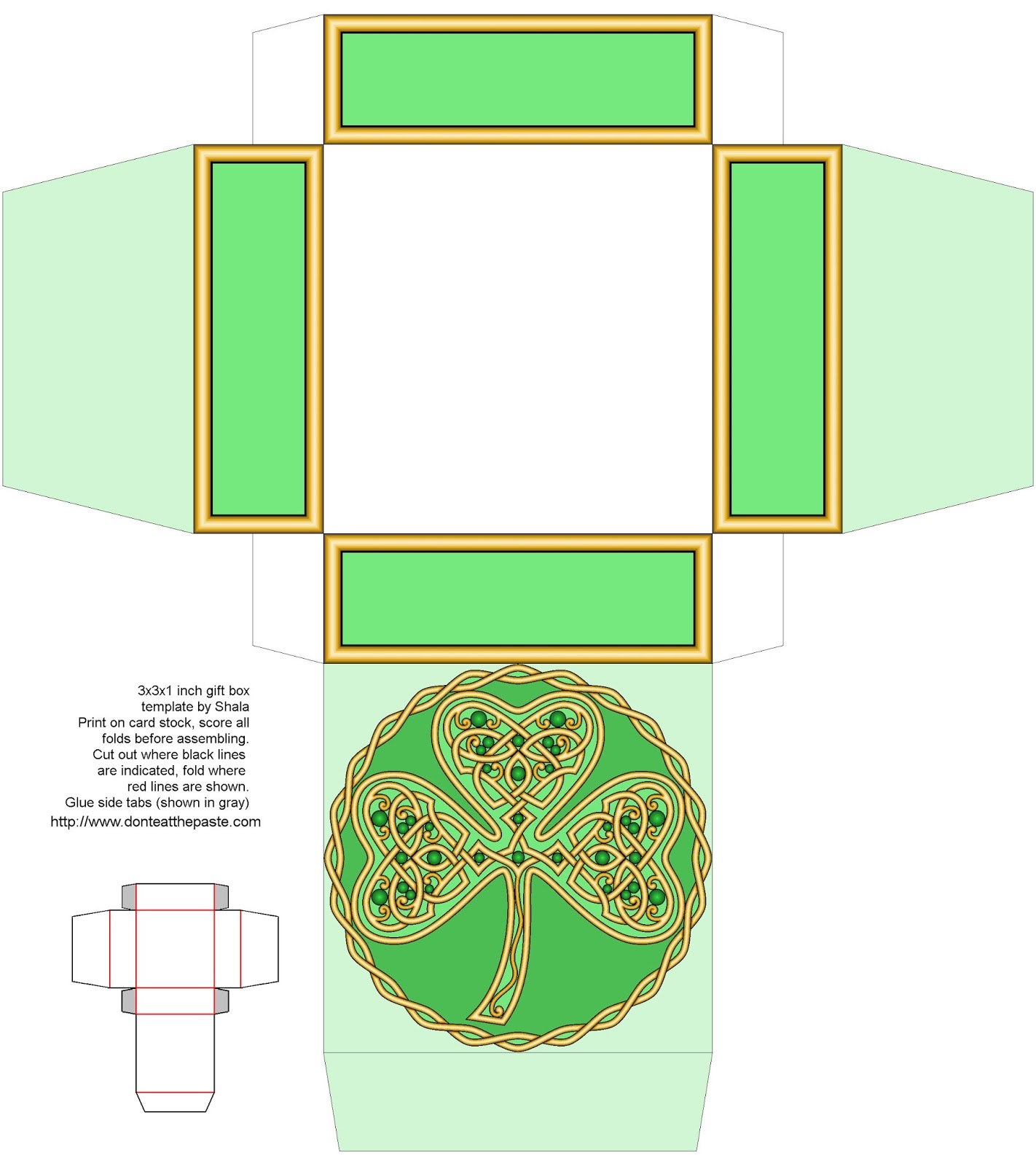 Don't Eat the Paste: Shamrock printable box