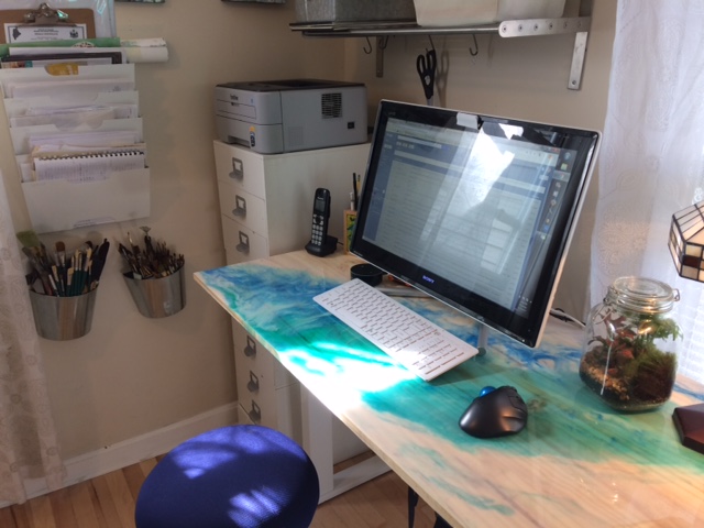Kellie Chasse Fine Art: Art Desk Top with Art Resin