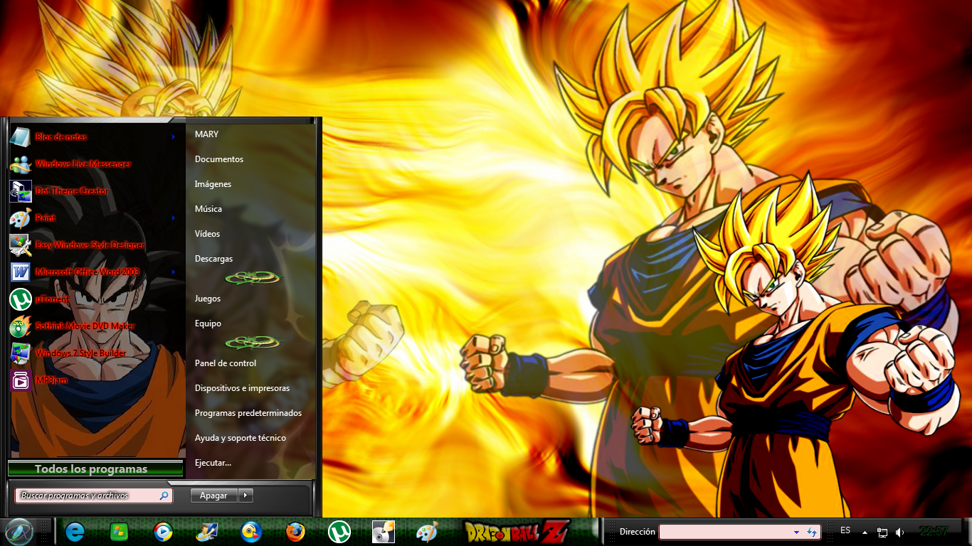 Dos nuevo temas para tu Windows Seven: Dragon Ball Z y Counter Strike