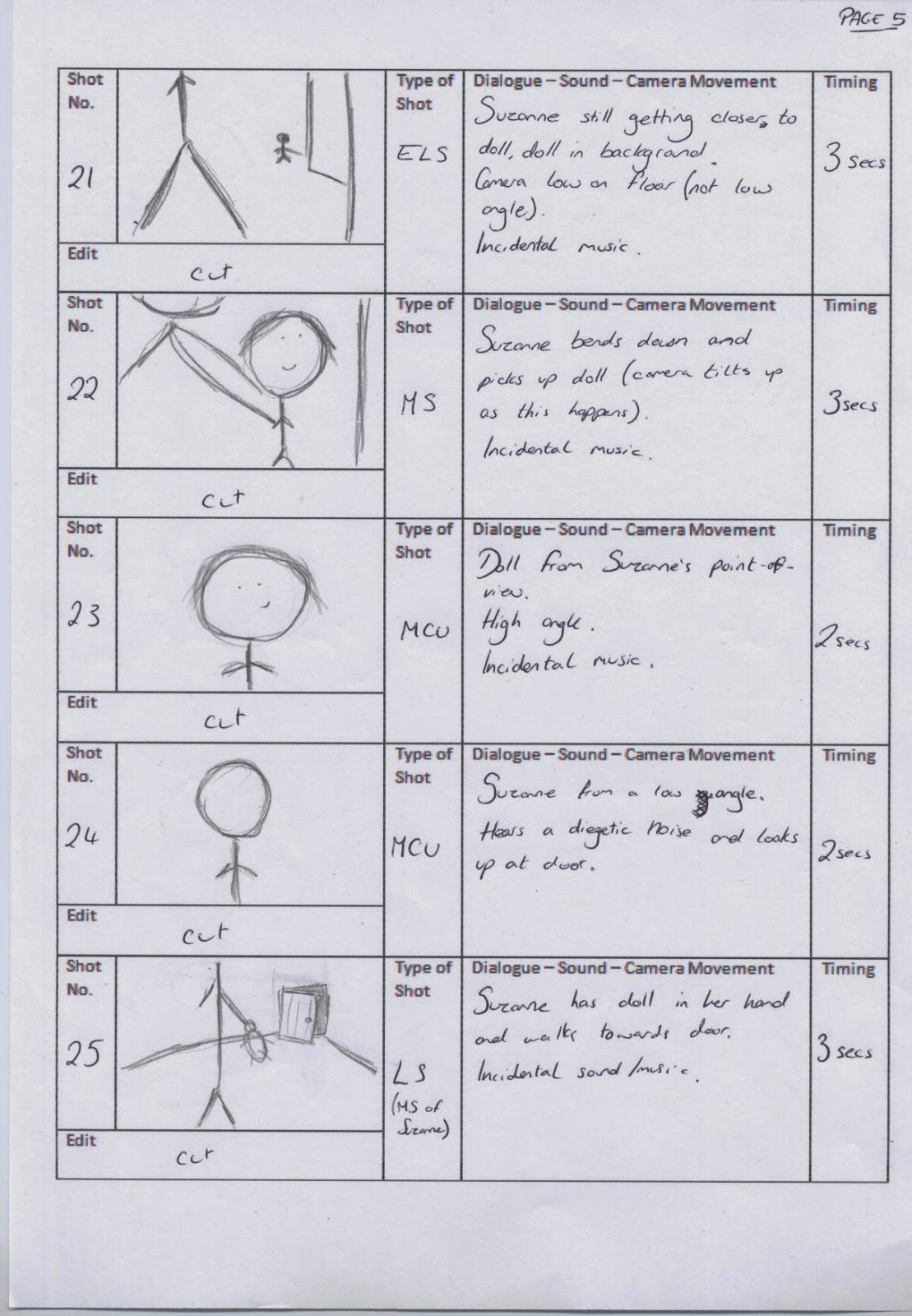 Katy's Media Blog: Storyboard // Pre-Production