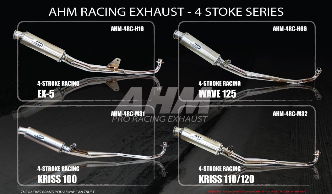 AHM RACING EXHAUST 4 STROKE RC SERIES ( METAL ) ~ PALEX MOTOR PARTS ...