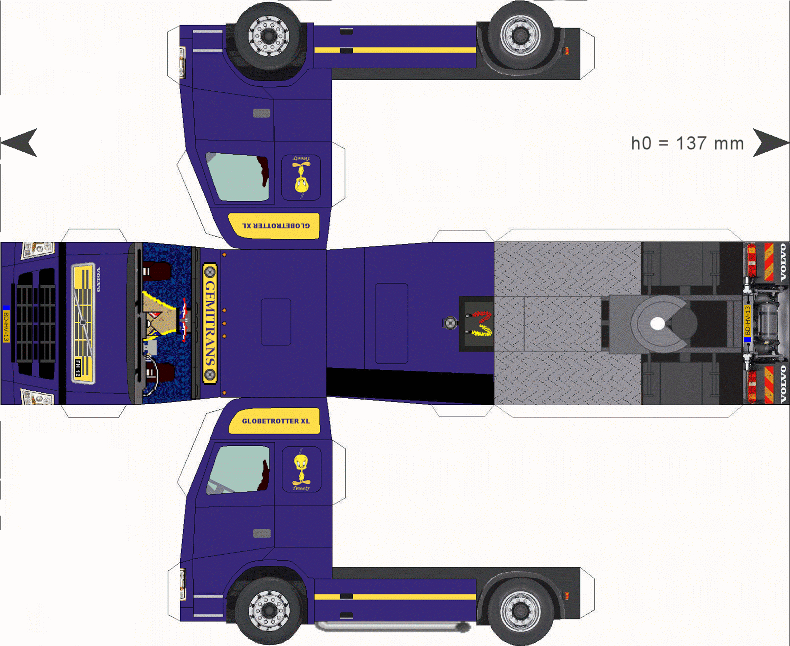 SP. Papel Modelismo: PaperCraft Volvo FH 12 - Gemitrans