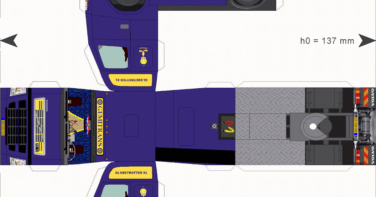 SP. Papel Modelismo: PaperCraft Volvo FH 12 - Gemitrans
