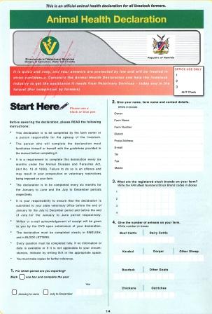 Agri Alert Namibia: Completion of Animal Health Declaration Forms by ...