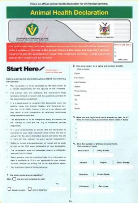Agri Alert Namibia: Completion of Animal Health Declaration Forms by ...