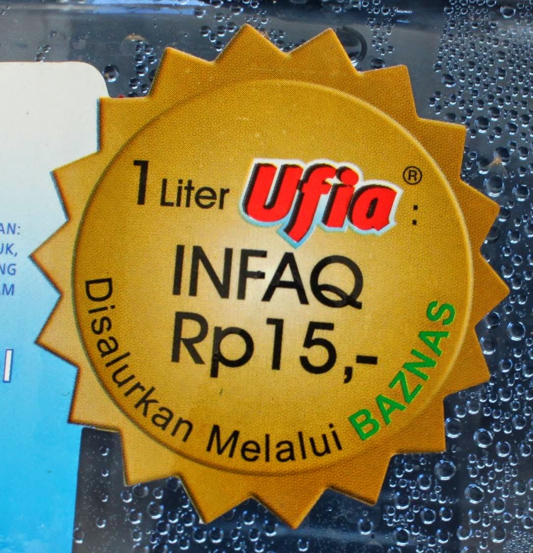 Air Mineral Ufia: KEKUATAN SEDEKAH Rp 15