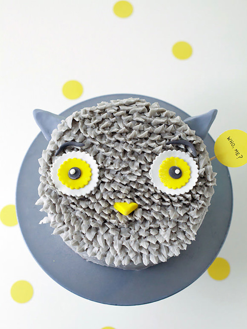 My Owl Barn: DIY: Gray Owl Cake