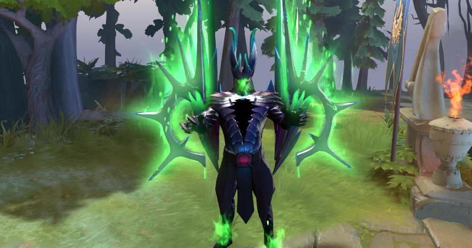 Skin Mod Dota 2 : Mod Terrorblade Fractal Horns of Inner Abysm Arcana Green