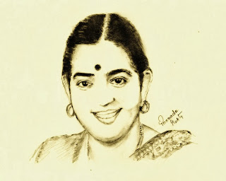 తెలుగు వెలుగు: Pencil Sketch of P. Susheela, renowned playback singer ...