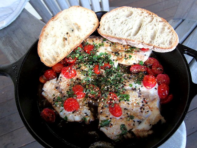 Fishtails and Pearls: Haddock Cooked in Cast Iron