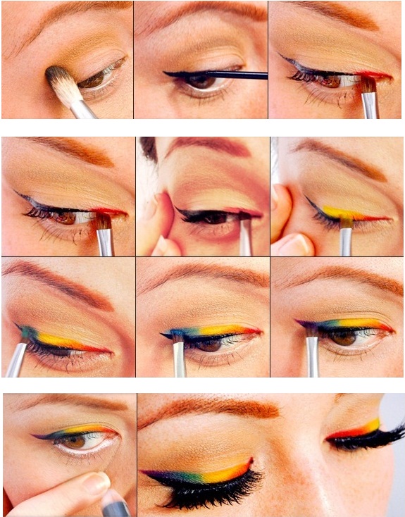 Rainbow Eyeliner Makeup Tutorial