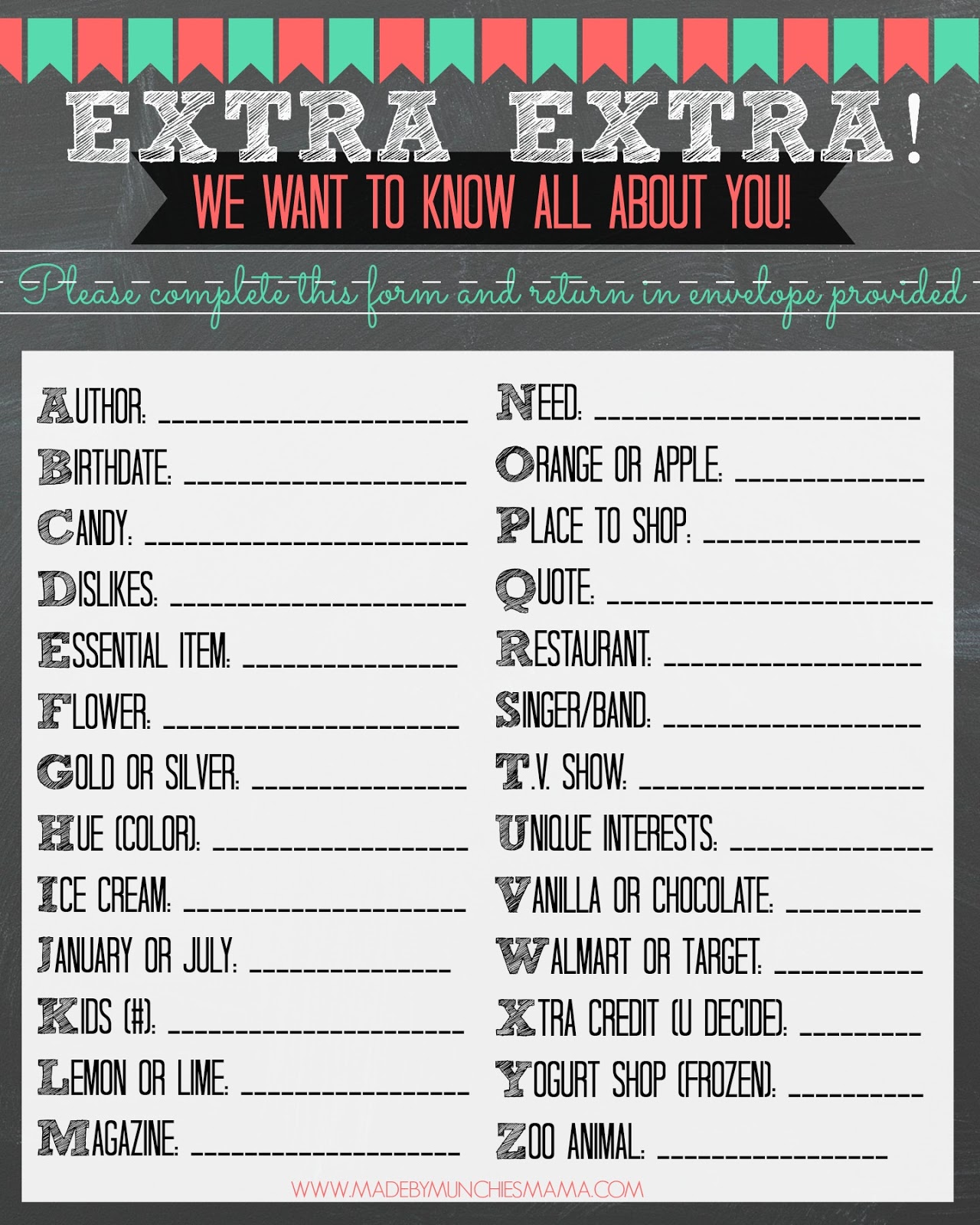 All About Me A Z Free Printable Elevate Everyday All About Me A Z Free Printable Elevate Everyday
