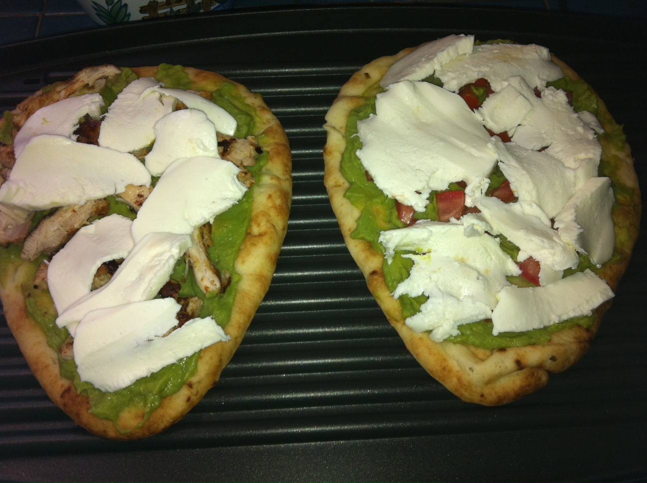Live * Laugh * Eat: Miguel's Naan with Guacamole Pizza