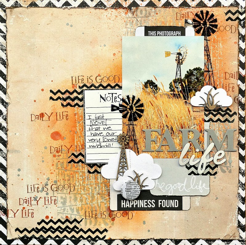 Country Windmill Scrapbook Page