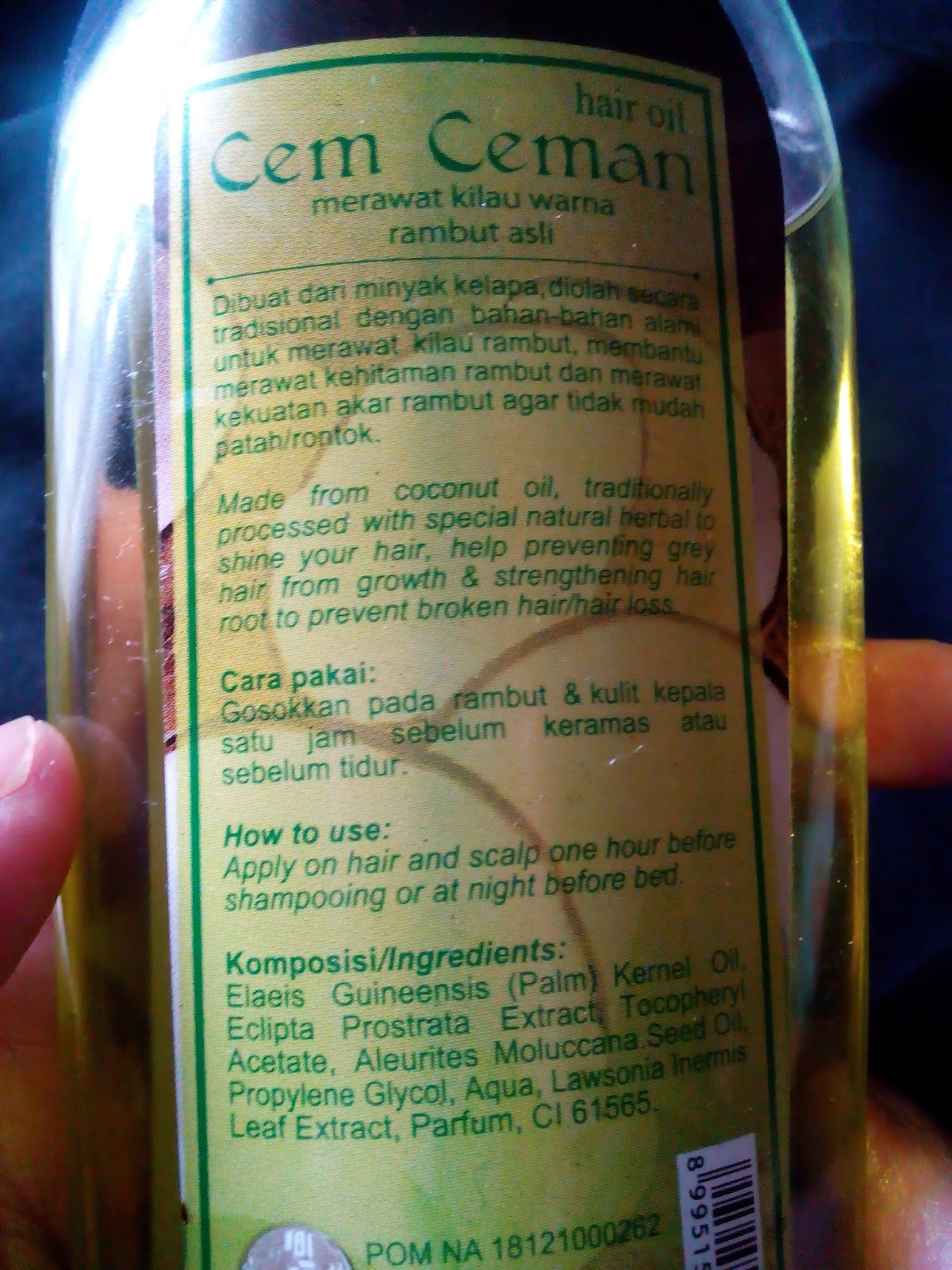 Simple Eve: [REVIEW] Mustika Ratu Cem-ceman Hair Oil