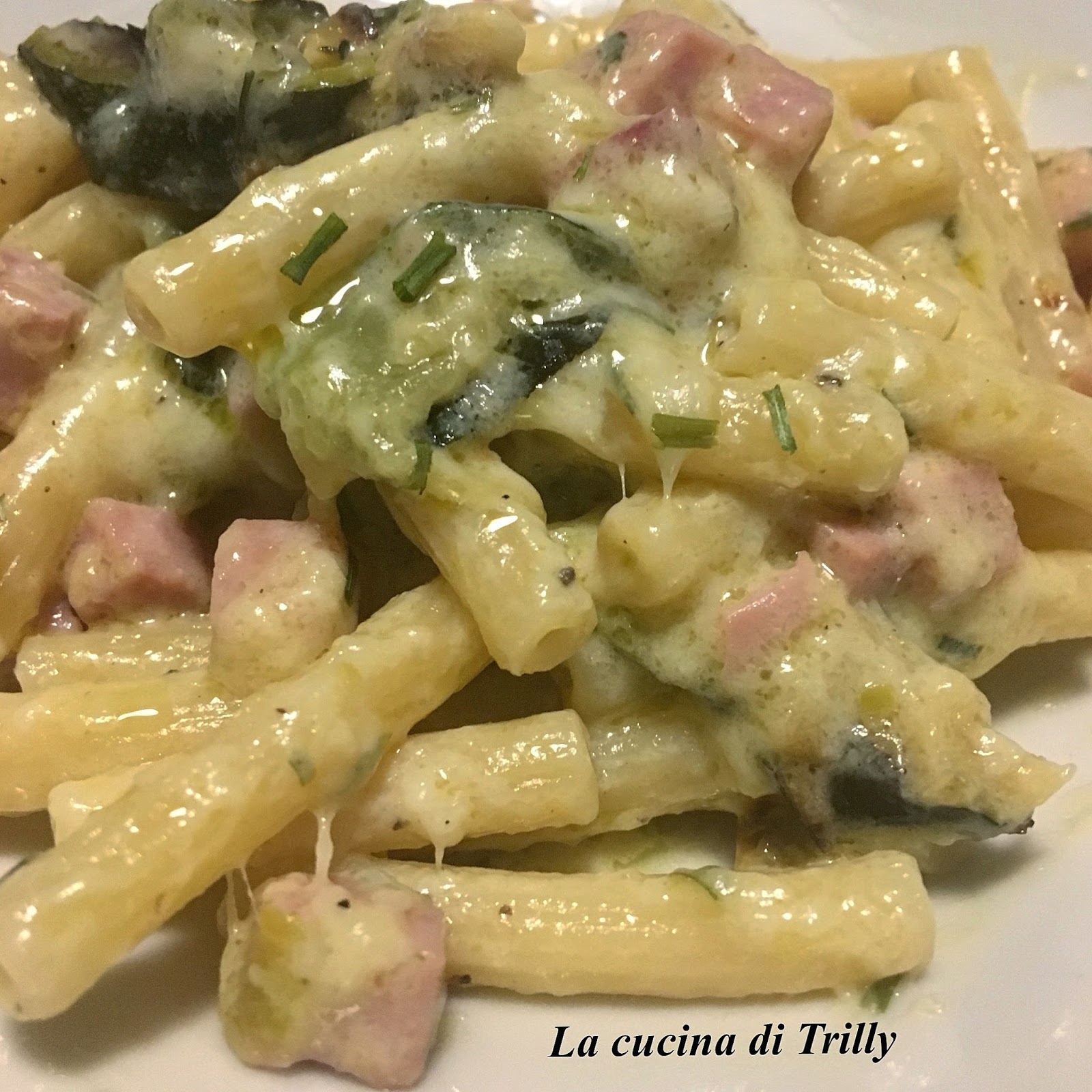 In cucina con Trilly : Sedanini rigati con zucchine, prosciutto cotto e ...