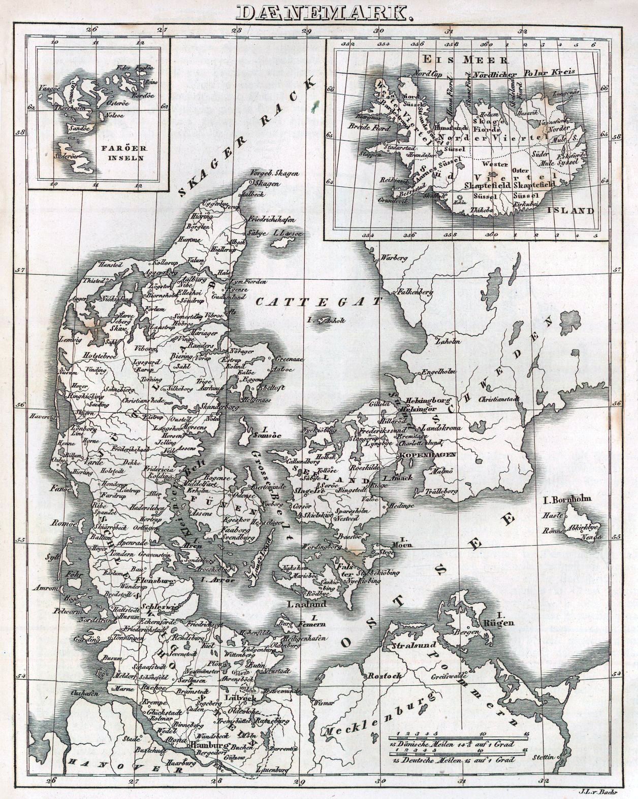 transpress nz: maps of Denmark 1837 and 1905 - the growth of railways