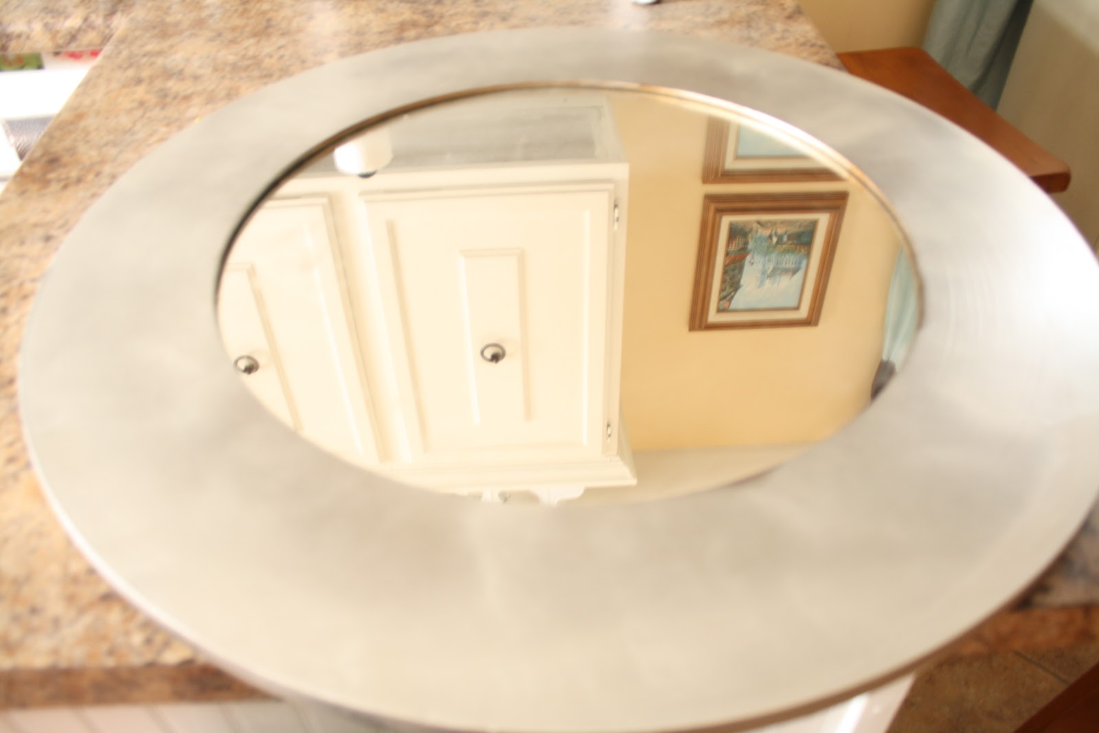 Master Bedroom Updates: Spray Painted and Glazed Mirror - Made by Carli