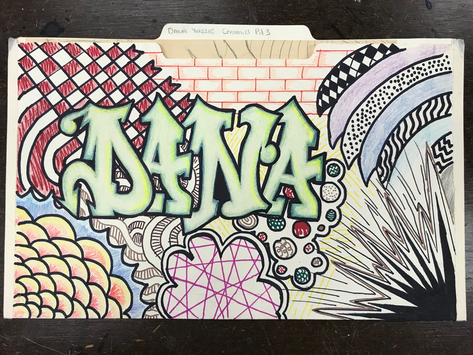 Mini portfolio name design assignment student work