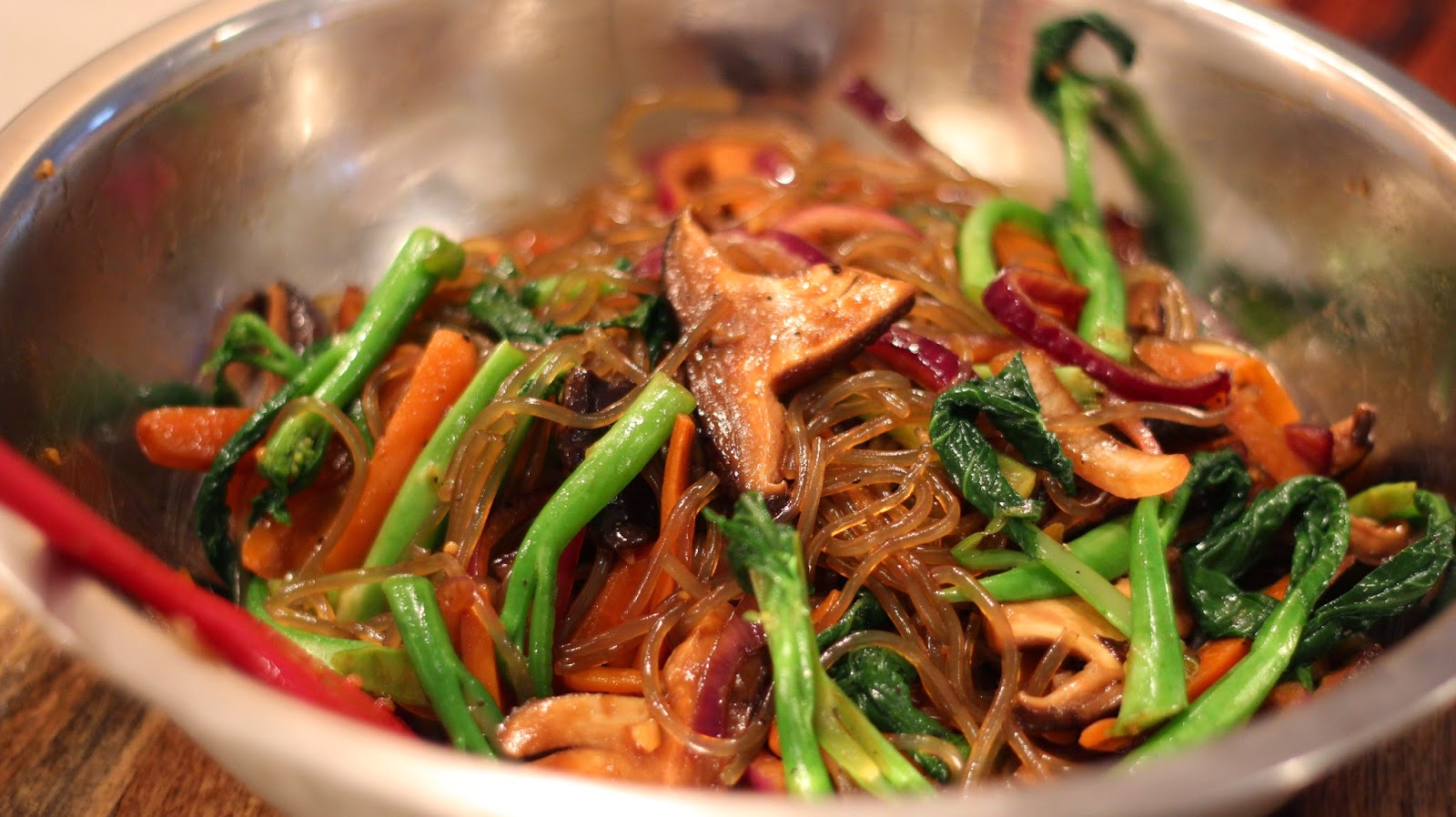 For the Love of Food: Extra Easy Vegetarian Jap Chae (잡채) Recipe