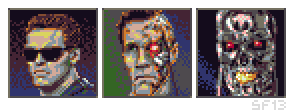 sanfrouah, graphisme, illustrations, pixel art.: Portraits Terminator ...